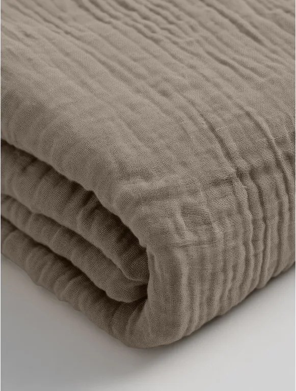 Mušelínové napínací prostěradlo taupe Velikost: 90x200x30
