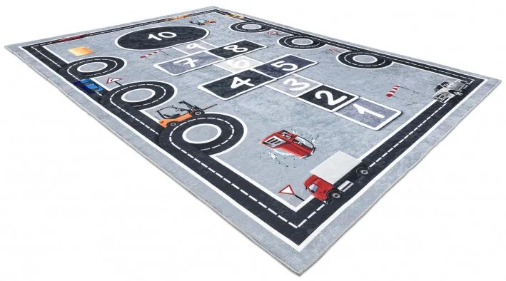 Dywany Łuszczów, Dětský kusový koberec Bambino 2279 Hopscotch grey, 80x150, šedá, dětský pokoj