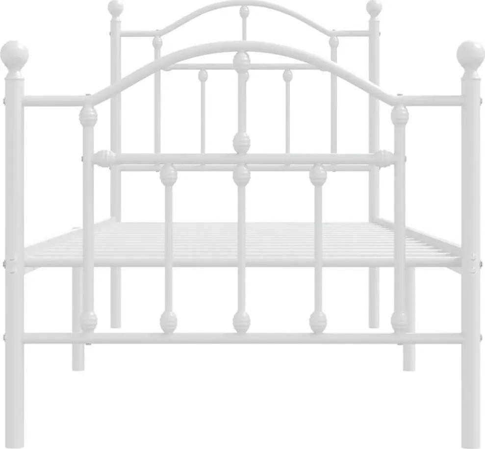 vidaXL Kovový rám postele s hlavovým a nožním čelem 75 x 190 cm [353496] Barva: Černá
