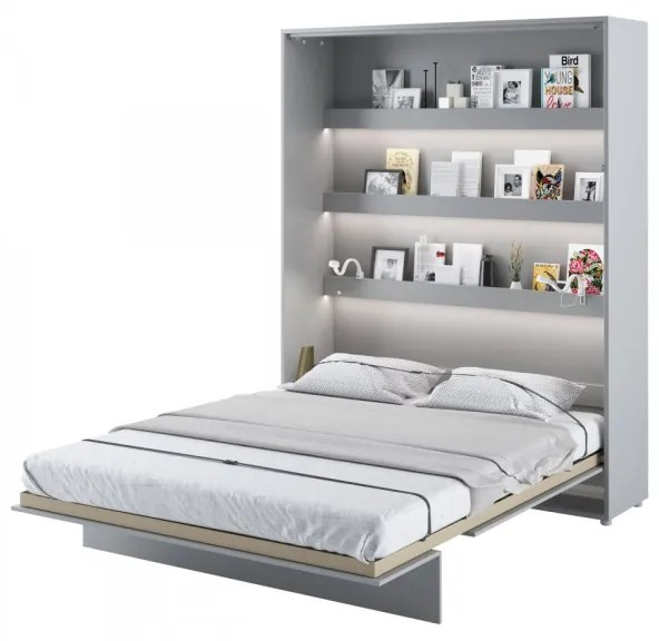 Sklápěcí postel BC-12 160x200 Bed-Concept, Barva: šedá, Osvětlení: bez osvětlení, LED světlo s USB: dvě LED světla s USB
