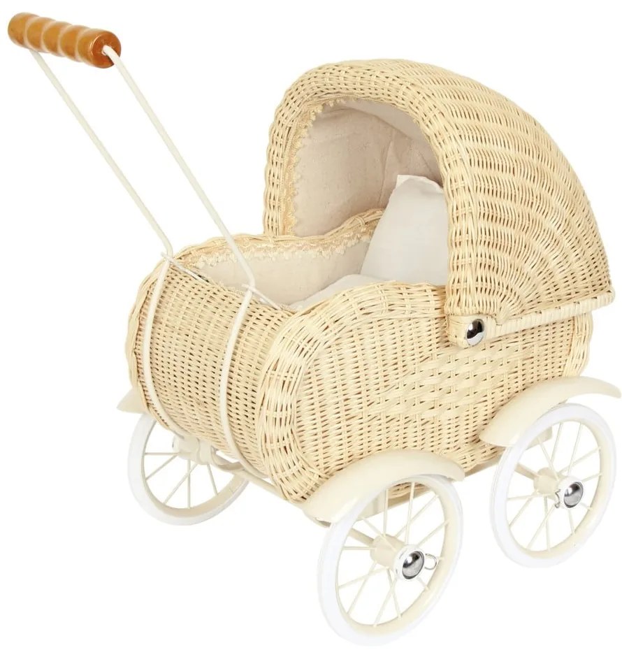 Přírodní kočárek pro panenky Legler Doll's Pram