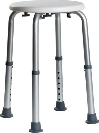 BISK Erga Handicap PRO, výškově nastavitelná židle do sprchy 443x443x526 mm, bílá-šedá, ERG-07705