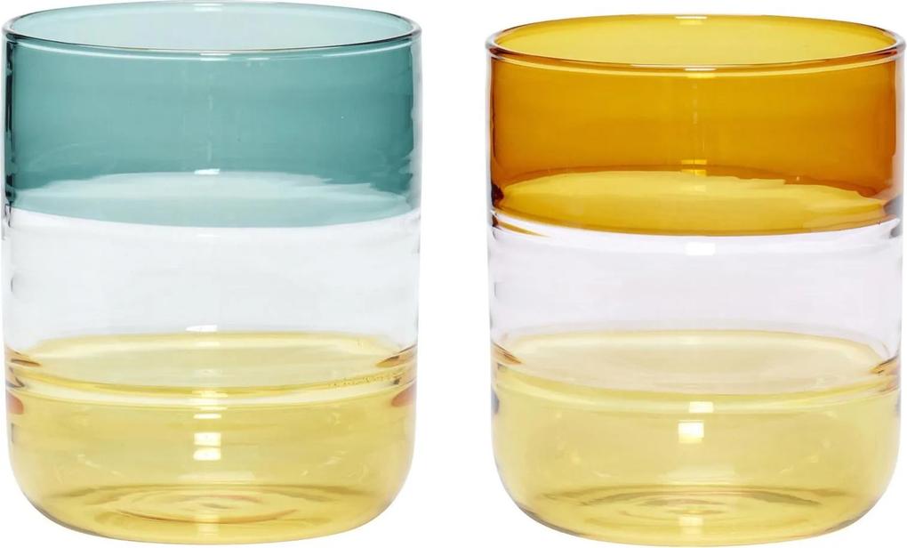 Sklenice a skleničky Hübsch skleněné 9 cm barevné 2 ks