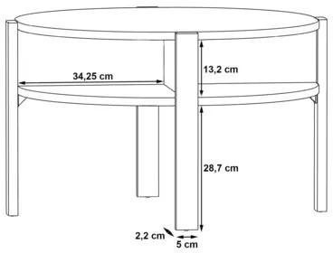 Kulatý konferenční stolek TOBAGO BETON