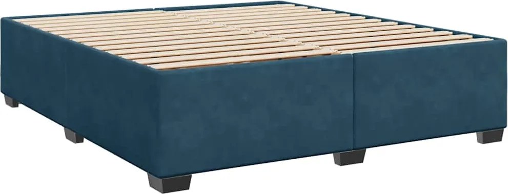 Box spring postel s matrací modrá 200 x 200 cm samet 3286406