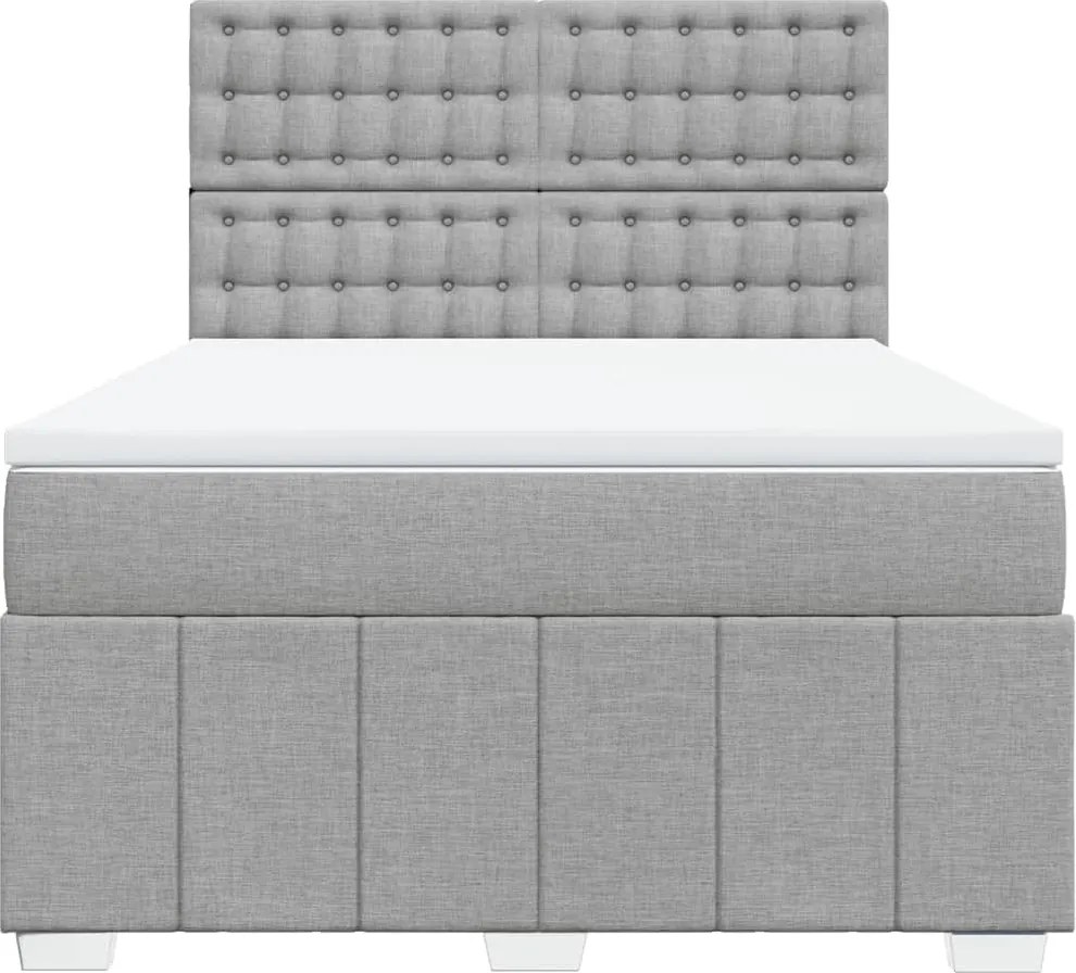 Box spring postel s matrací světle šedá 160 x 200 cm textil 3291733