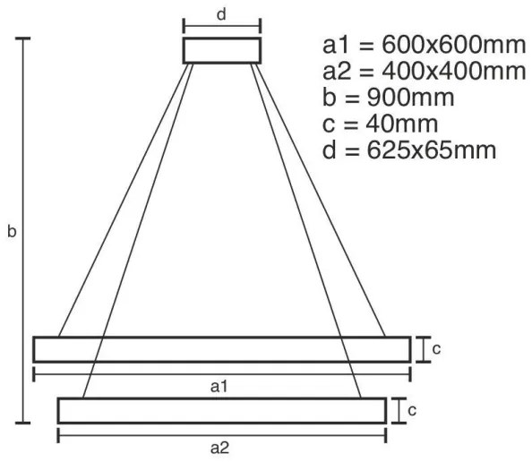 LED Stmívatelný lustr na lanku LED/90W/230V 3000-6500K + dálkové ovládání