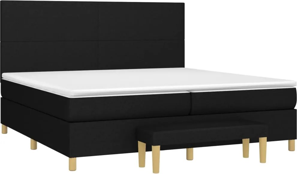 Box spring postel s matrací černá 200x200 cm textil 3137023
