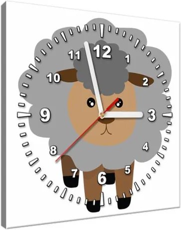 Tištěný obraz s hodinami Šedá ovečka 30x30cm ZP4134A_1AI