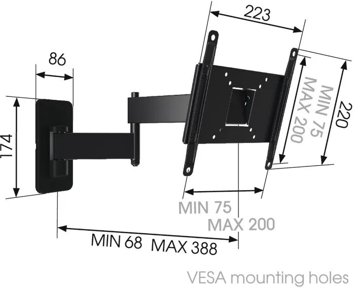 Vogels MA 2040 | 19"-42" | 15kg