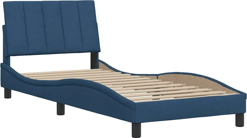 Rám postele bez matrací Hanko modrá 90x200 cm textil 3310369