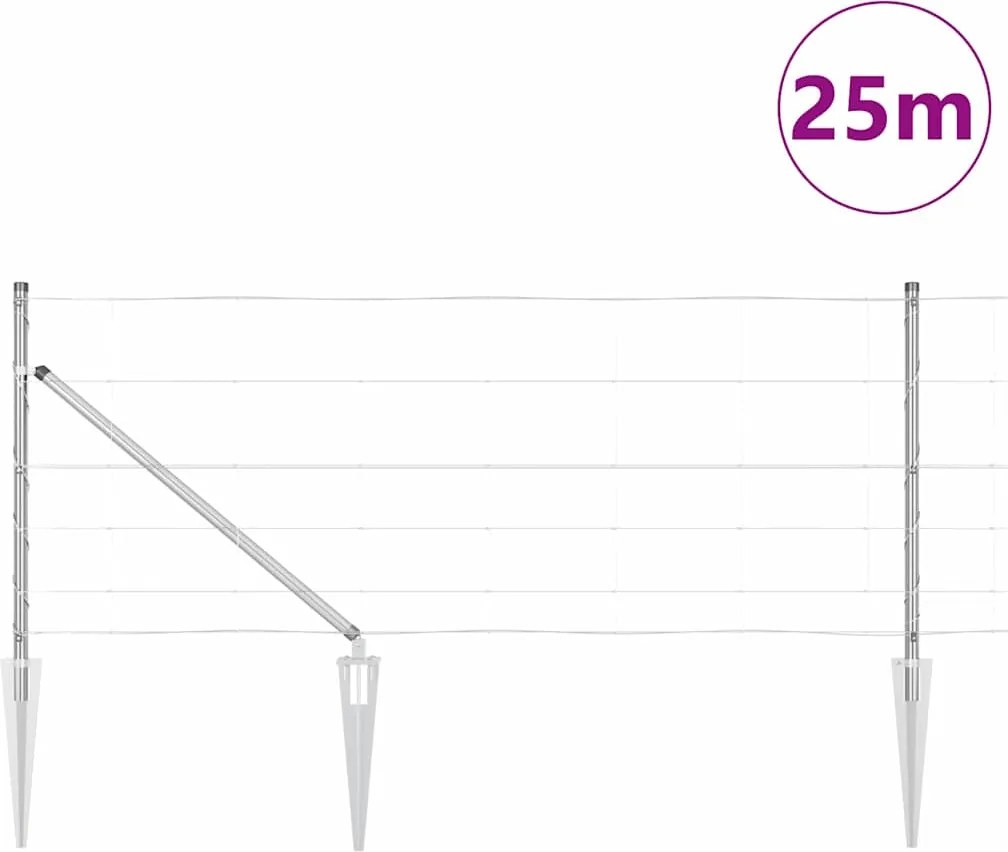 Svařované drátěné ploty s hroty 25 x 0,8 m Pozinkovaná ocel 3351418