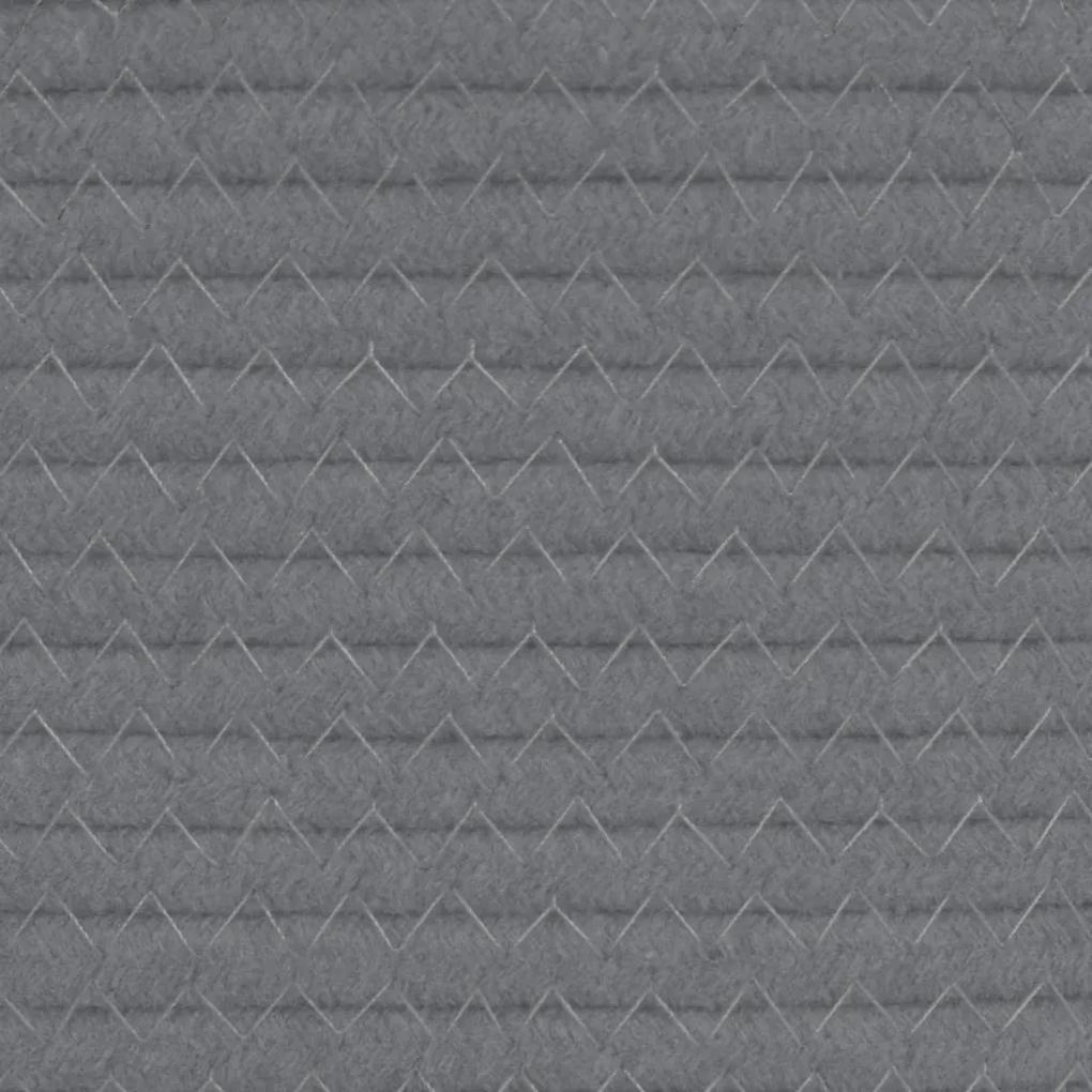 Úložný koš šedý a bílý Ø 38 x 46 cm bavlna - Default Title