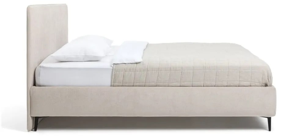 Béžová čalouněná dvoulůžková postel s roštem 180x200 cm Noira Slim - II. jakost – Bonami Selection
