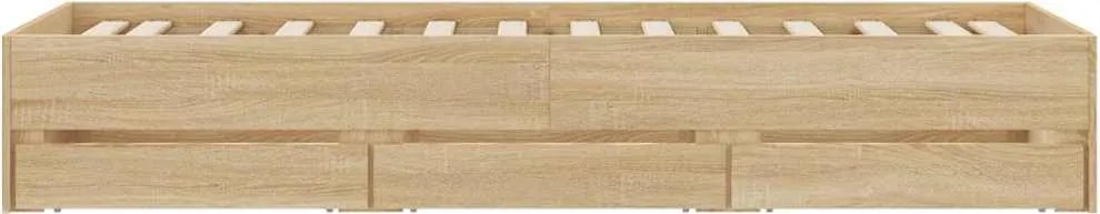 Rám postele se zásuvkami dub sonoma 90x200 cm kompozitní dřevo 3207296