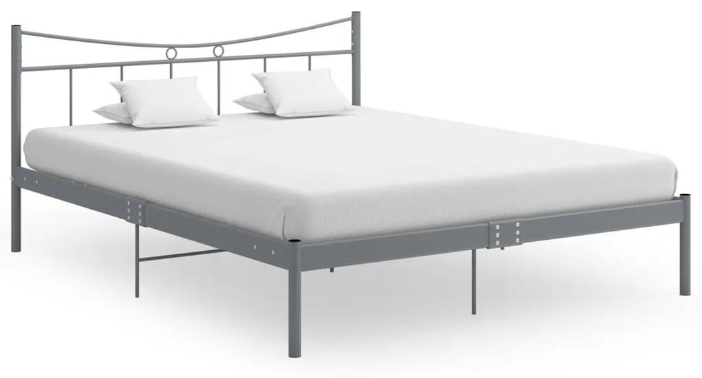 324803 vidaXL Rám postele šedý kov 140 x 200 cm
