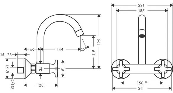 Hansgrohe Logis M32 Dřezová otočná baterie, chrom 71286000