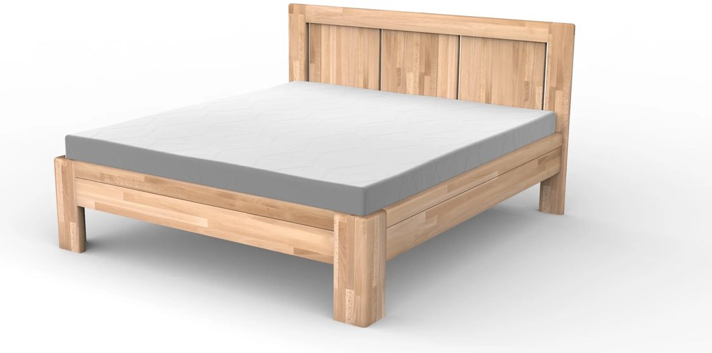 Masivní postel RUMBA - Solwo Design Materiál: Dub Cink, Barevne provedení: Olej odstín 106/206, Specifikace: 200x200