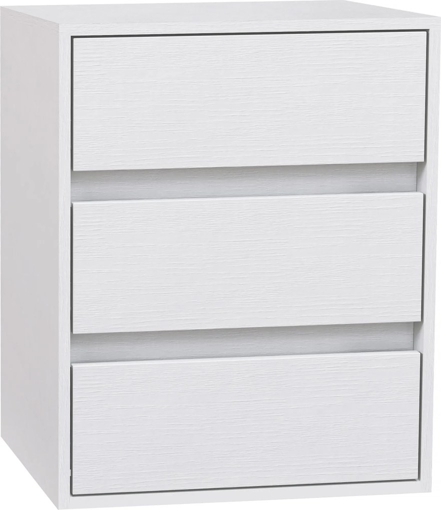 HOMCOM Moderní Komoda se 3 Zásuvkami do ložnice a chodby, Dřevotříska, 40x30x50,5 cm, Bílá | Aosom
