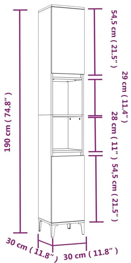 3dílný set koupelnového nábytku šedý sonoma kompozitní dřevo,  3185627