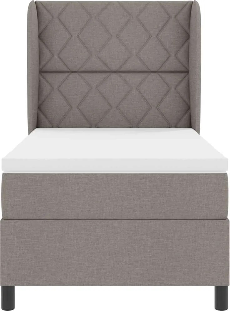 Postel s boxspringem s čelo Taupe 100 x 200 cm textil 3340617