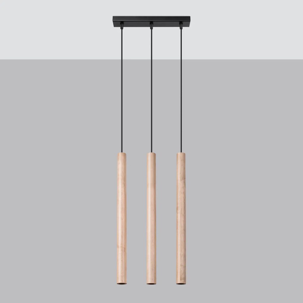 Sollux Lighting Závěsné svítidlo PASTELO 3L dřevo