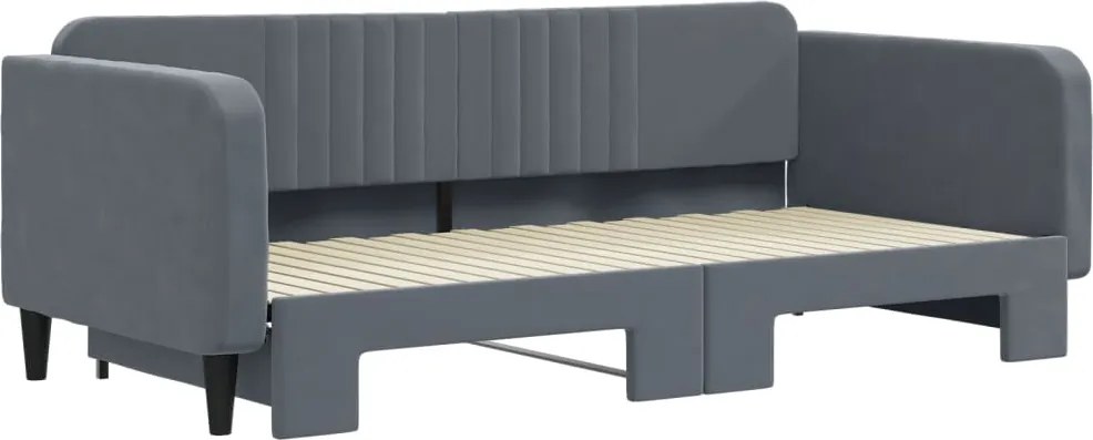 Válenda s přistýlkou tmavě šedá 100 x 200 cm samet 3197071
