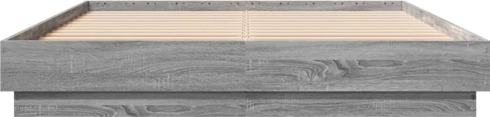Rám postele s LED osvětlením šedý sonoma 160 x 200 cm 3209784