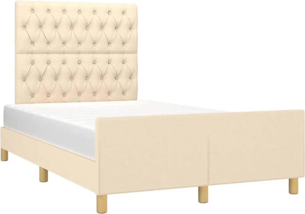Rám postele bez matrací krémově 120x190 cm textil 3270539
