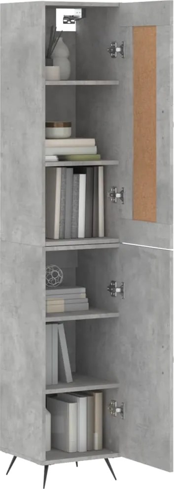 Skříň highboard betonově šedá 34,5x34x180 cm kompozitní dřevo 3200109