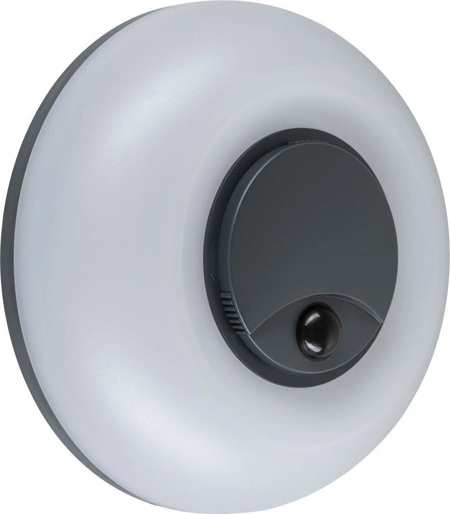 P 94956 LED venkovní nástěnné svítidlo Aureva pohybové čidlo IP65 kruhové 220mm 2200 - 4000K 20,5W 230V antracit/bílá polykarbonát - PAULMANN