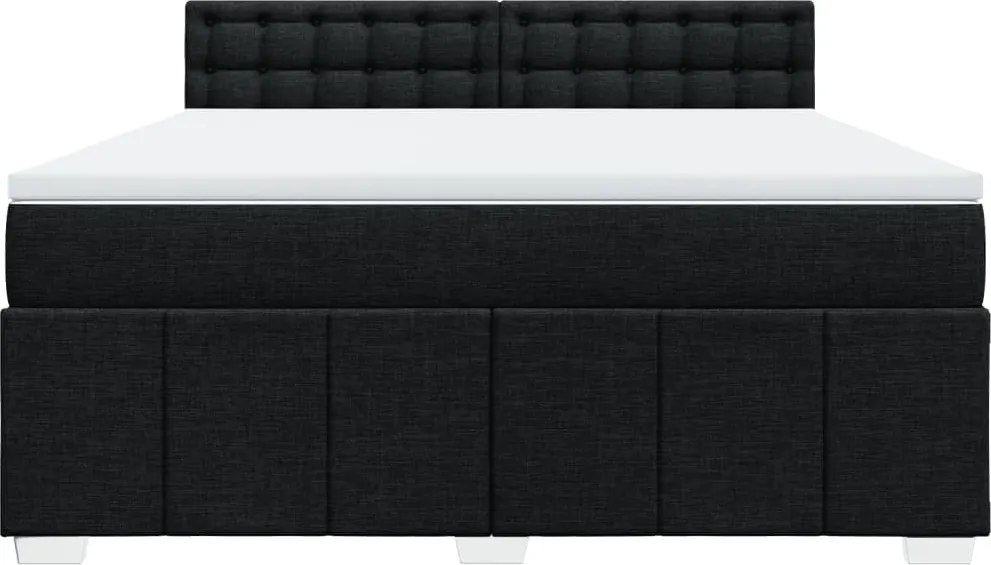 Box spring postel s matrací černá 180x200 cm textil 3287163