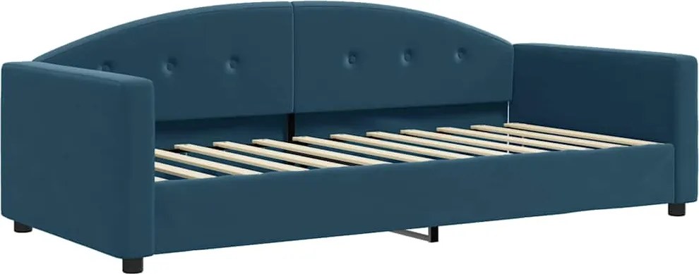 Válenda s přistýlkou modrá 90 x 200 cm samet 3197300