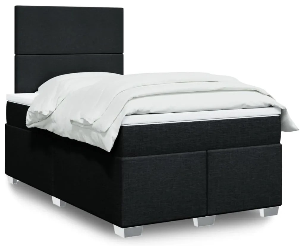 Box spring postel s matrací černá 120x200 cm textil 3292750