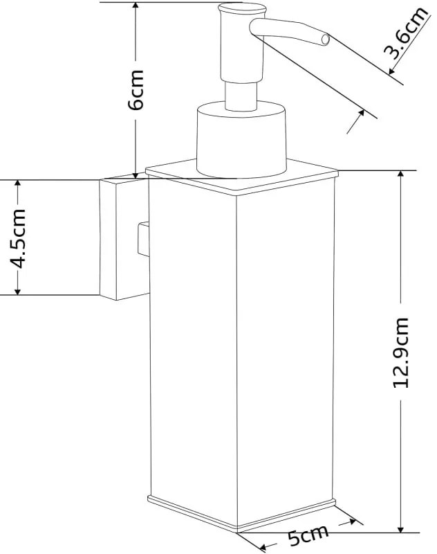 Mexen příslušenství, dávkovač mýdla kvadrat, zlatá, 70628-50