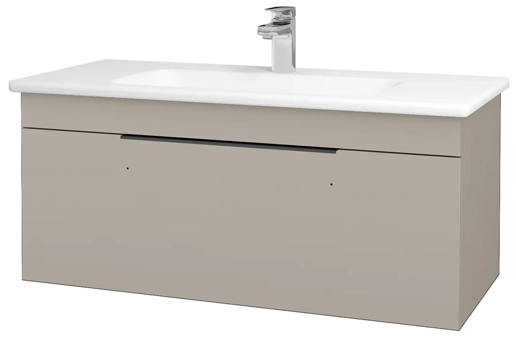 Dřevojas Koupelnová skříň ASTON SZZ 100 Varianta: N01 Bílá lesk / Úchytka T06 / D16 Beton tmavý