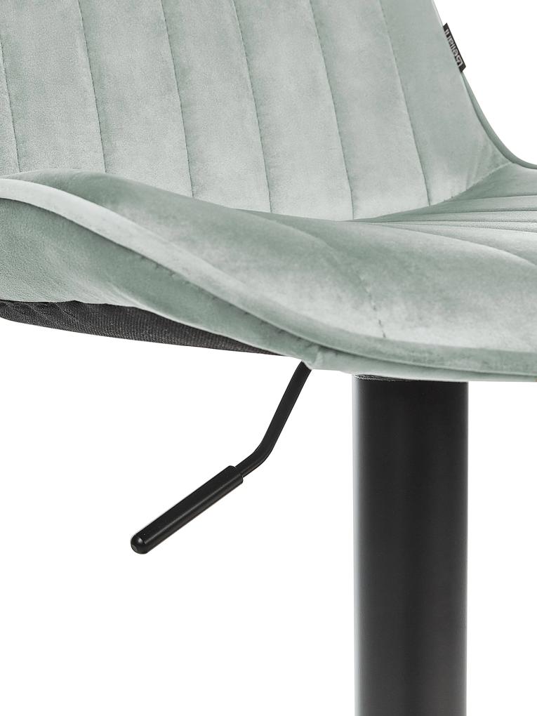 Sada 2 otočných sametových barových židlí mátově zelené DUBROVNIK Beliani
