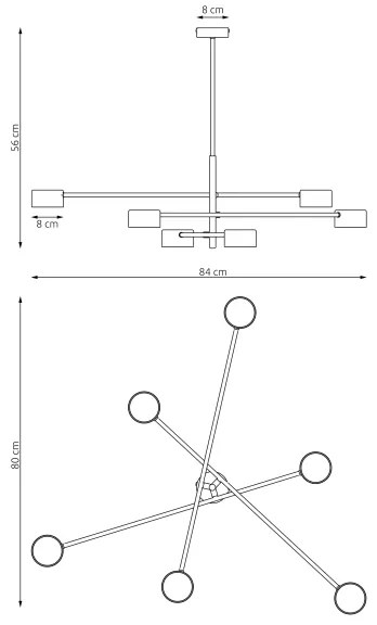 Lustr na tyči NATSU 6xGX53/12W/230V černá
