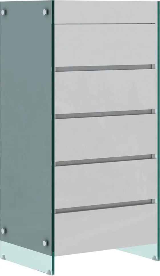 Komoda Soho 59 cm bílá/čirá