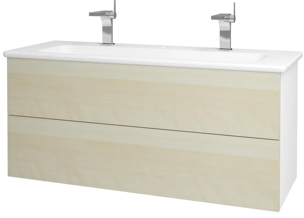 Dřevojas Koupelnová skříň VARIANTE SZZ2 120 (umyvadlo Euphoria) Varianta: N01 Bílá lesk / M05 Béžová mat