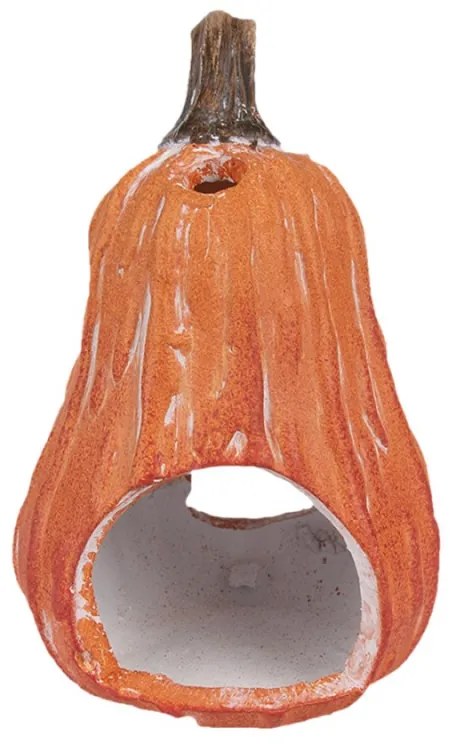 Oranžová keramická rozesmátá dýně na Halloween Jack II – 11x10x18 cm