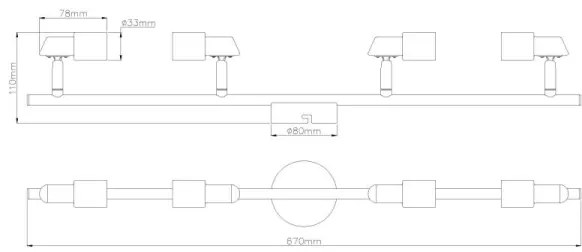 Globo 57385-4 - LED Bodové svítidlo KINLEY 4xGU10/3W/230V