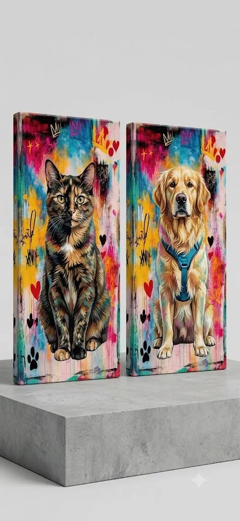 Street Art portrét mazlíčka z fotky | Srdcem darované