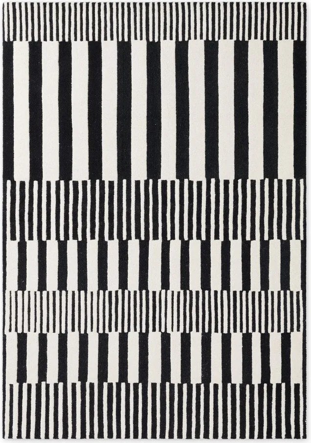 Černobílý ručně tkaný vlněný koberec 120x180 cm Stryve Pulse – Elle Decoration