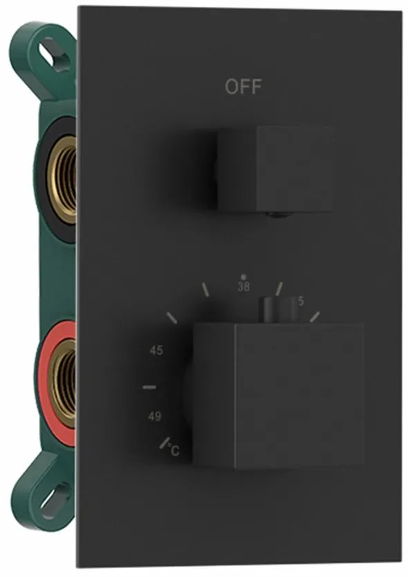 Sapho Latus sprchová baterie podomítková termostatická box 2 výstupy černá matná 1102-32B