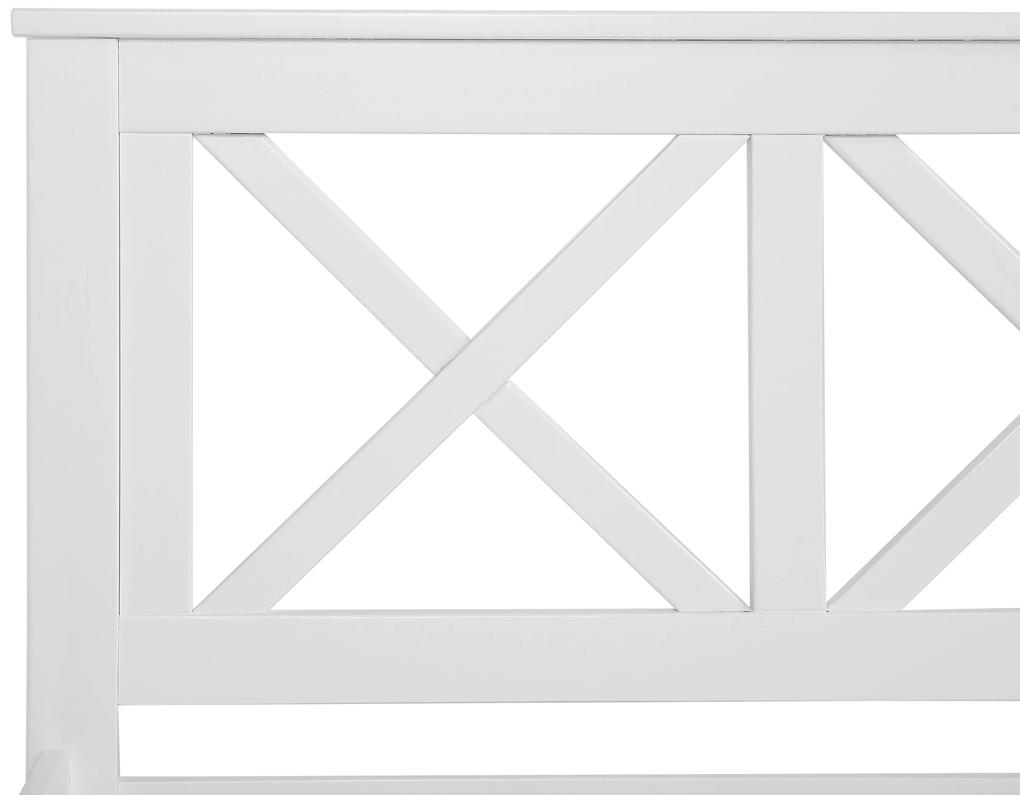 Dřevěná bílá postel 180 x200 cm TANNAY Beliani