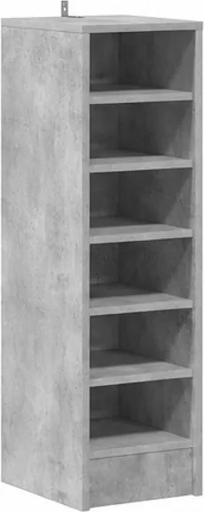 skříňka na boty, botník, 6 polic, dřevo, 92x36x32 cm, beton šedá, Dekorino BB20260075