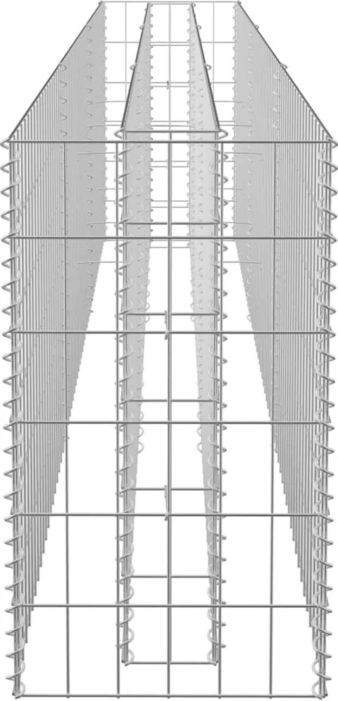 Gabionový vyvýšený záhon pozinkovaná ocel 270 x 30 x 60 cm 145638