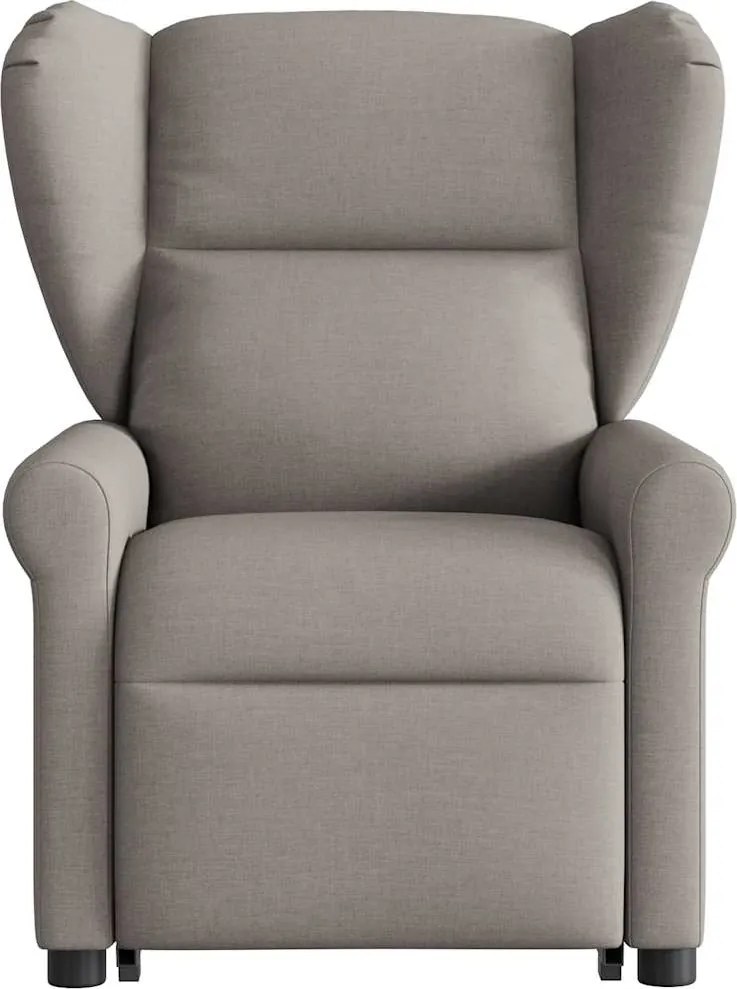 Zvedací masážní polohovací křeslo taupe textil 3303391