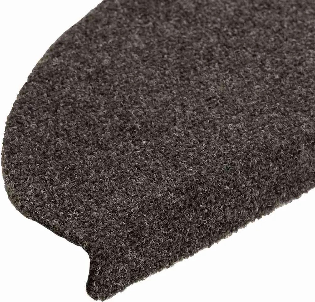 Schodové rohože samolepicí 15 ks 65 x 21 x 4 cm antracitové, půlkulaté, velké 322353